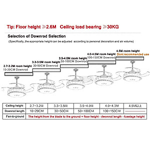 OUKANING Ceiling Fan with Light Industrial Ceiling Fan Retractable Blades Vintage Cage Chandelier Fan with Remote Control-5 Edison Bulbs Needed Not Included (36 Inch)