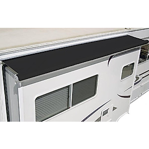 The ShadePro RV Slideout Topper - 140" to 163" Trim to Fit Slide Out Awning Fabric Replacement for RVs and Campers - Ultra-Durable Vinyl Fabric (Black)