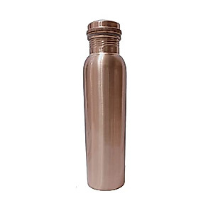 Pure Copper Water Bottle 34 Oz Ayurvedic Leak Proof copper vessel copper water storage 1 litre copper water bottle for ayurvedic health benefits Birthday Gift , Wedding Gift, Valentine day Gift
