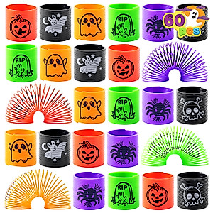 JOYIN 60 PCS Halloween Coil Spring for Kids, Mini Magic Springs Toys, Fidget Stress Coils Toy for Halloween Party Favors, Trick or Treat Bags Stuffers, Classroom Exchange, Carnival Game Prizes