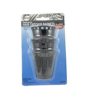 Danco, Inc. 10739 Hair Catcher Baskets, Black, 3 Count