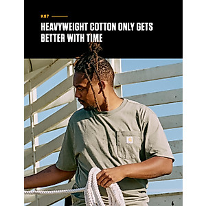 Carhartt Men's Loose Fit Heavyweight Short-Sleeve Pocket T-Shirt (Also Available in Big & Tall), Port, X-Large