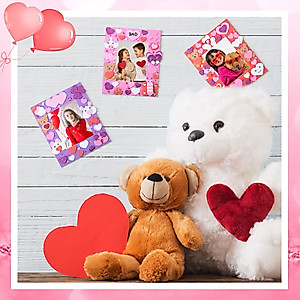 20 Sets Valentine's Day Picture Frame Craft Kits for Kids, DIY Craft Gem Stickers and Googly Eyes for Valentine's Day Mother's Day Thanksgiving Art Favor Home Class Game Activities (Romantic Heart)