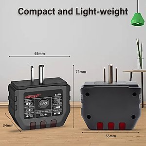 Outlet Tester, NOAYFA GFCI Receptacle Tester 90-125V with 7 Visual LED Display Tests Standard US Electrical Socket Tester for Plug Security Test, Outlet Ground Test