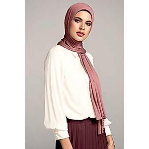 VOILE CHIC Hijab for Women - Premium Jersey Head Scarf Wrap (Dusty Rose)