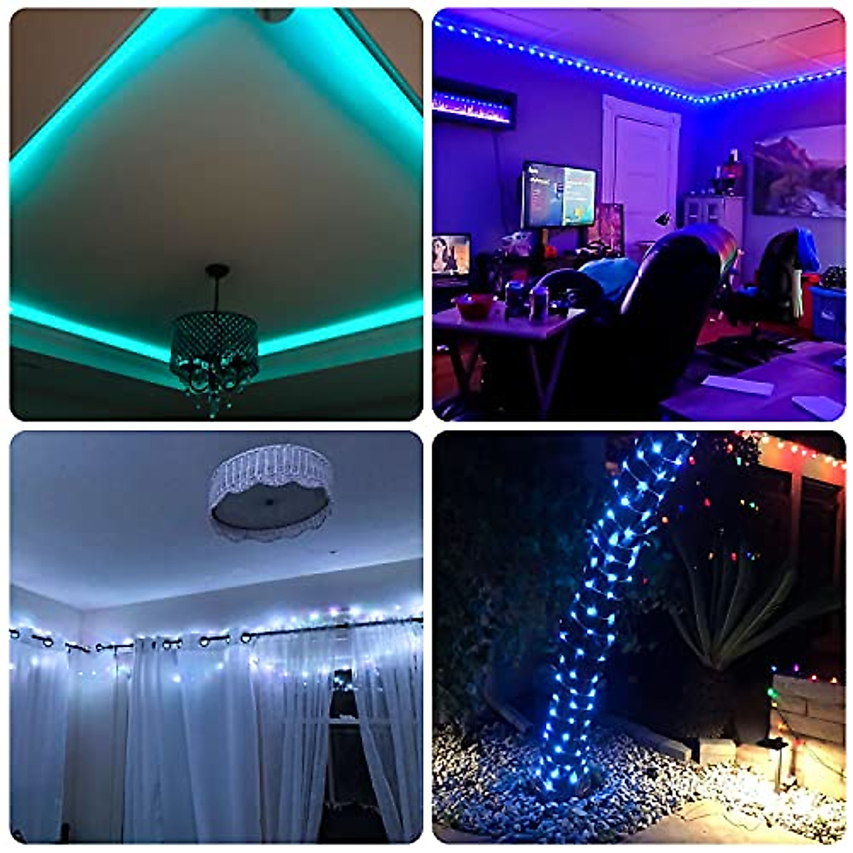 POOCCI Pool Lights for Above Ground Pools Waterproof 33FT Color Changing USB Power LED Pool Lights Around Swimming Pool Pond and Bathtub