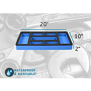 Polar Whale Tool Drawer Organizer Insert Blue and Black Durable Foam Strong Non-Slip Anti-Rattle Bin Holder Tray 20 x 10 Inches 7 Pockets Fits Craftsman Husky Kobalt Milwaukee and Many Others