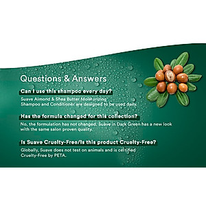 Suave Professionals Moisturizing Shampoo for Dry Hair Almond and Shea Butter Paraben-free and Dye-free 28 oz, Pack of 4