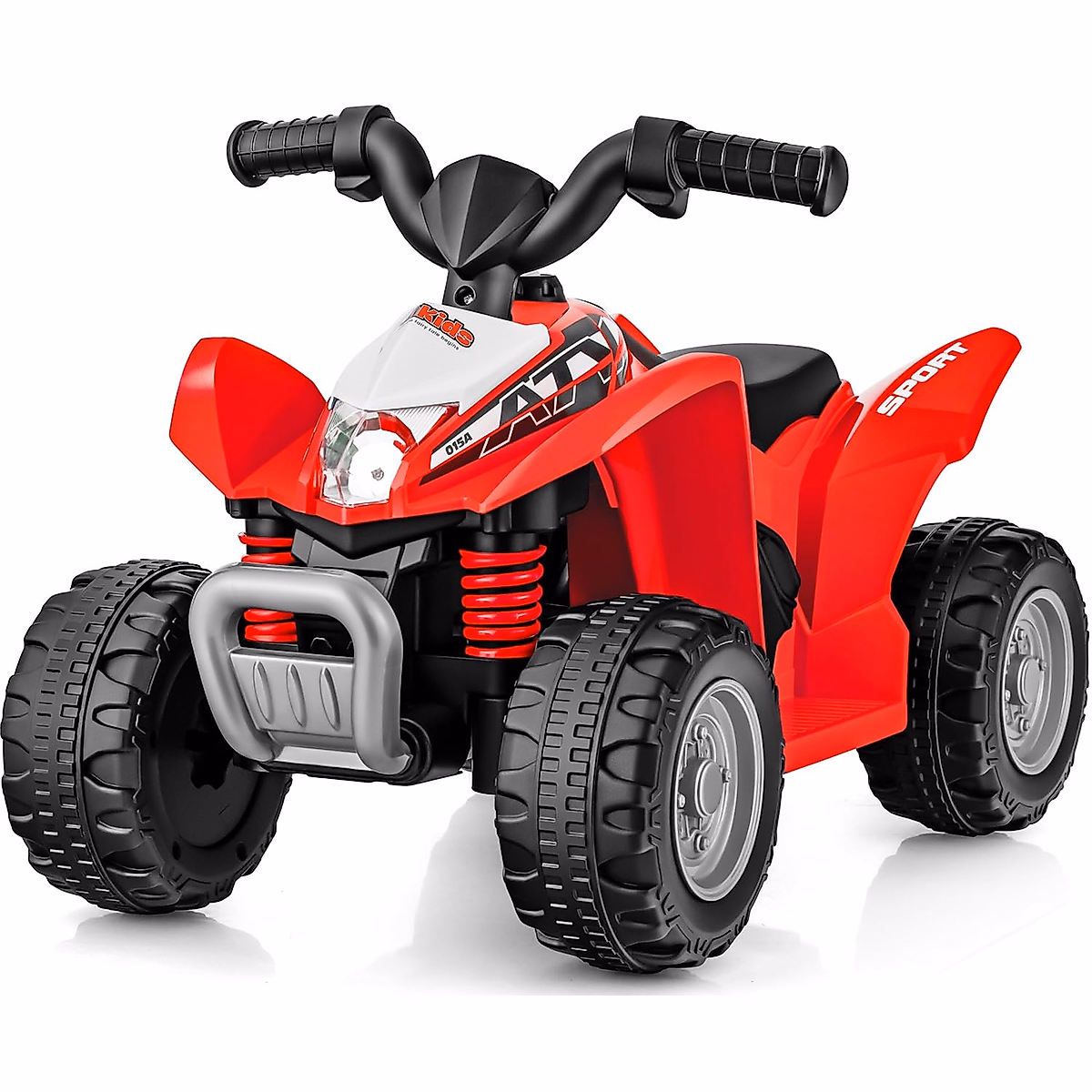 OLAKIDS Kids Ride On ATV, 6V Electric Vehicle for Toddlers, 4 Wheeler Battery Powered Motorized Quad Toy Car for Boys Girls with LED Lights, Horn (Garnet)