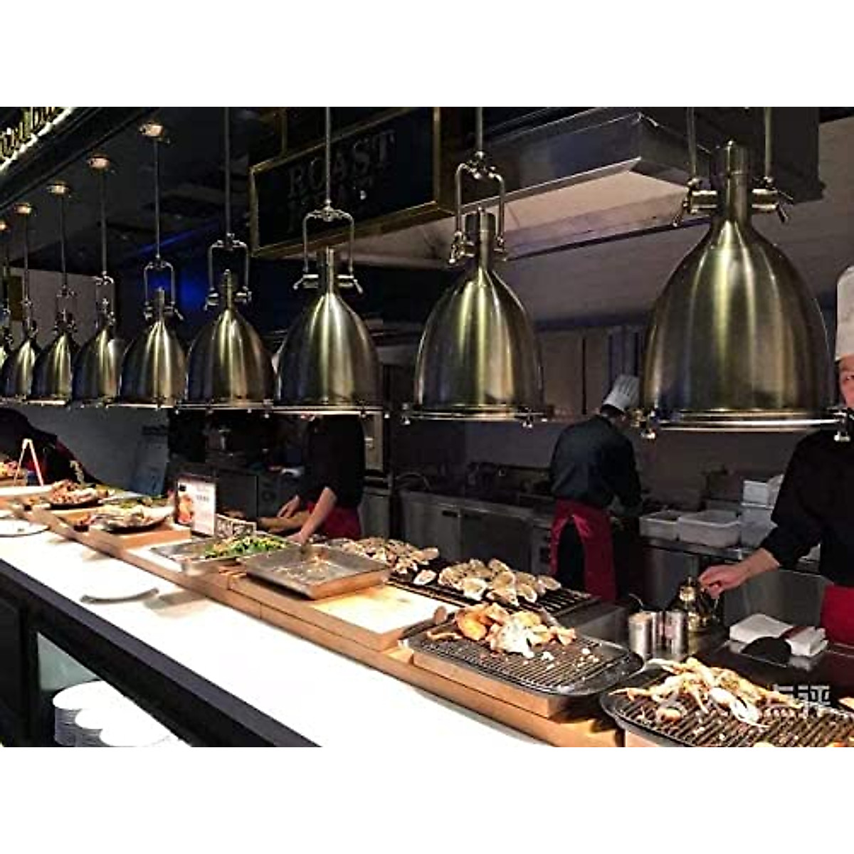 Adjustable Heat Lamp Commercial Food Warmer Stainless Steel Buffet Heat Lamp, Cafeteria Heating Light Height Adjustment