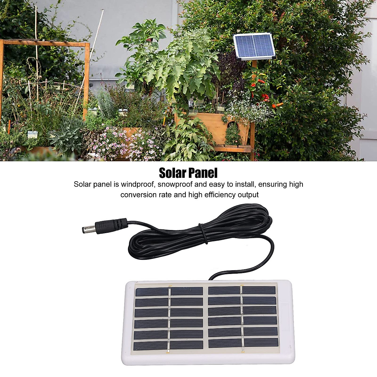 Portable Solar Panel 1.2W 6V 9V Polysilicon Crystals DC Interface Solar Charger Panel for Solar Water Pumps, Solar Lawn Lights