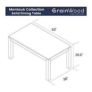 Montauk Solid Wood 63" Dining Table, Rustic Walnut