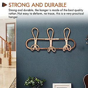 Pteanecay Rattan Clothes Hanger for Kids,Bamboo Garments Baby Hangers Children Organizer Room Nursery Decoration(15.7 * 7.9inch)