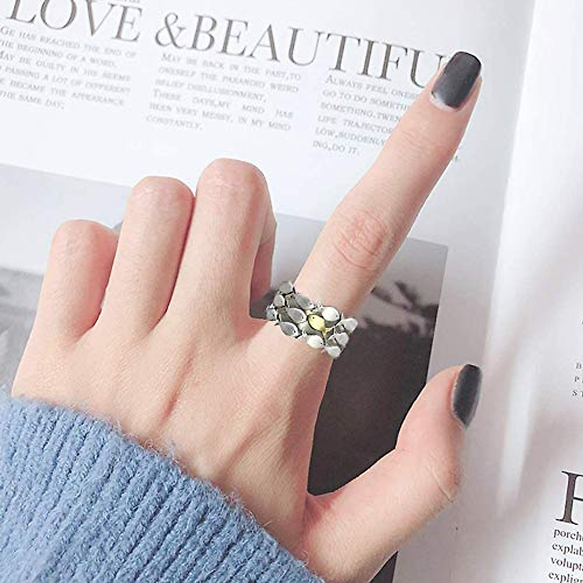 WSLI to My Daughter Swimming Against The Current Ring,Adjustable 2021 New Women's Stacking Opening Rings Finger Ring,Fish Pattern Vintage Jewelry Ring,Best Gift for Women and Girls (1Pc)