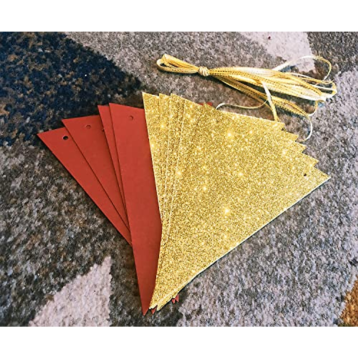 Graduation Decorations 2023 Maroon Gold/Maroon Grad/Burgundy Gold Birthday Party Decorations for Women/2pcs Triangle Bunting Banners for Women's 40th/50th Birthday Fall/Rustic Wedding Decorations