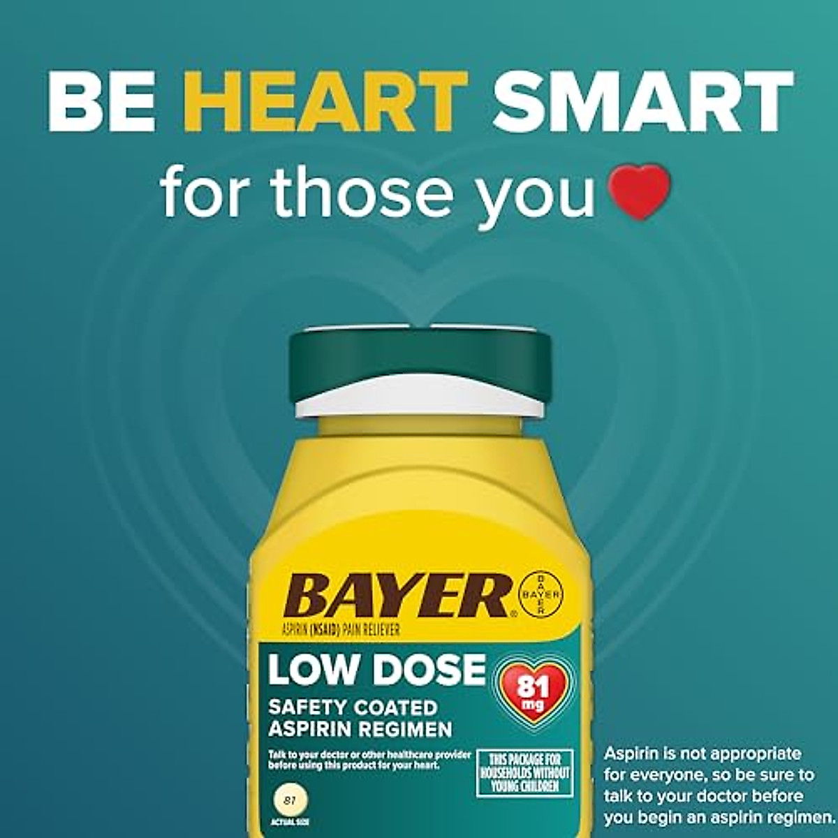 Bayer Aspirin 81mg Enteric Coated Tablets 300ct and 2 Count Travel Pack of Genuine Aspirin 325mg Coated Tablets