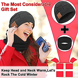 Bluetooth Beanie Hat Christmas Stocking Stuffers Unique Gifts for Men Women (Dark Gray)