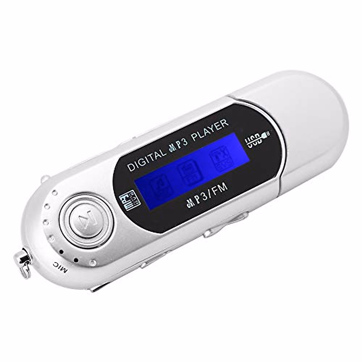 MP3 Players, Portable Music MP3 USB Player with LCD Screen FM Radio Voice Recorder Support 32GB TF Card(Silver)