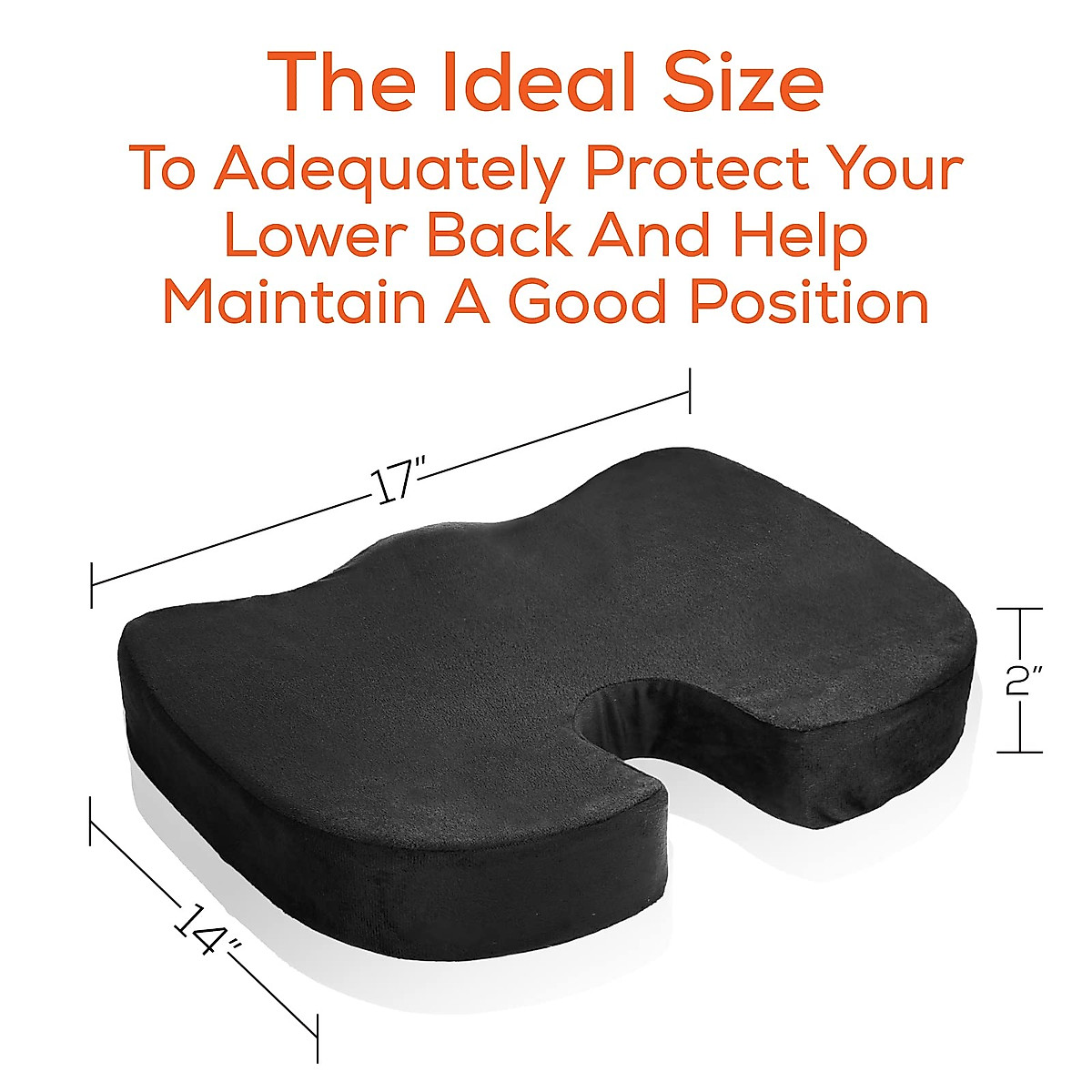 Trobo Seat Cushion, Car Pillow for Driving Seat to Improve Sciatica, Coccyx, Hip and Tailbone Pain, Ergonomic Memory Foam Chair Pad for Lower Back Pain Relief, Perfect for Long Trips, Home & Office