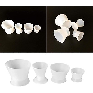 DenFactory 4pcs/Set Self-solidifying Cups Dental Lab Silicone Mixing Cup Rubber Mixing Bowl