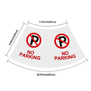 BATTIFE 4 Pack "NO Parking" Reflective Collars Stickers for Traffic Safety Cones, 360° High Visible Signs for Driveway Road Outdoor Use