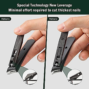 FVION Angled Nail Clippers, Ingrown Toenail Clipper for Thick Nails, Slant Curved Blade Nail Cutters Ingrown Nail Pain Relief Tool