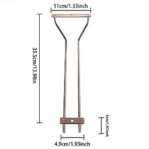 Dianoo 35.5cm Bronze Wine Glass Rack Under Cabinet, 1 Row, Holds 3-4 Glasses