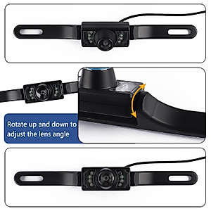Backup Camera for Car with 8 LED - [HD Night Vision] [IP67 Waterproof] License Plate Camera for Safe Reverse - 170° Wide Angle Rear View Camera Fits Car Truck SUV