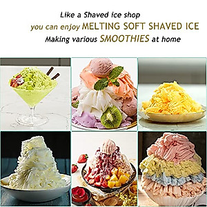 Shaved Ice Maker Snow Cone Rechargeable Slushie Machine Ice Cream Maker for Family Portable USB Charger 2 Set Block Ice Molds (Black)