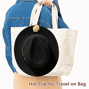 Magnetic Hat Clip for Travel on Bag High Strength Magnet Hat Holder Fits on Backpacks Purses Totes Diamond Exterior Design, Stylish and Generous, Creative Gift for Women (Tan)
