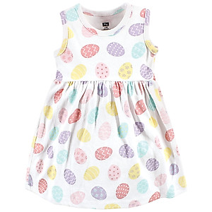 Hudson Baby baby girls Hudson Infant Girl Cotton and Cardigan Set, Easter Eggs, 4 Toddler Casual Dress, Easter Eggs, 3-4T US