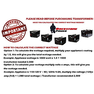 ROCKSTONE POWER 3000 Watt Voltage Converter Transformer - Heavy Duty Step Up/Down AC 110V/120V/220V/240V Power Converter - Circuit Breaker Protection – DC 5V USB Port - CE Certified [3-Year Warranty]