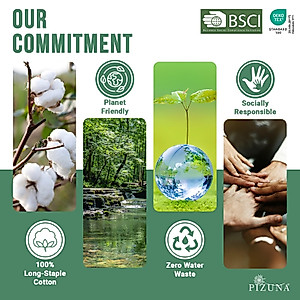 Pizuna Pure 100% Cotton King Duvet Cover with Shams, Luxurious 400 Thread Count Long Staple Cotton Sateen Weave with Hidden Button Closure (Combed White Cotton Duvet Covers King)