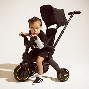Doona Liki Trike, Midnight Edition - 5-in-1 Compact, Foldable Tricycle - Suitable for Toddlers 10 to 36 Months