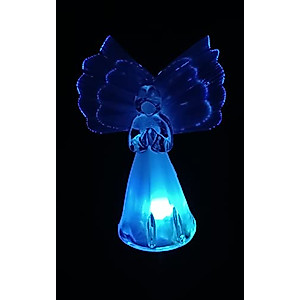 Starry Illuminate 1 PCS Solar Color Changing Style Garden Stake Light Pathway Stake Light (Fiber Wings Angel), Clear