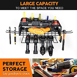 HONRISE Power Tool Storage Rack Wall Mounted Storage Rack Garage Tool Storage Box Cordless Drill Storage Rack Heavy Duty Tool Rack Detachable Design Suitable for Garage Warehouse and Studio