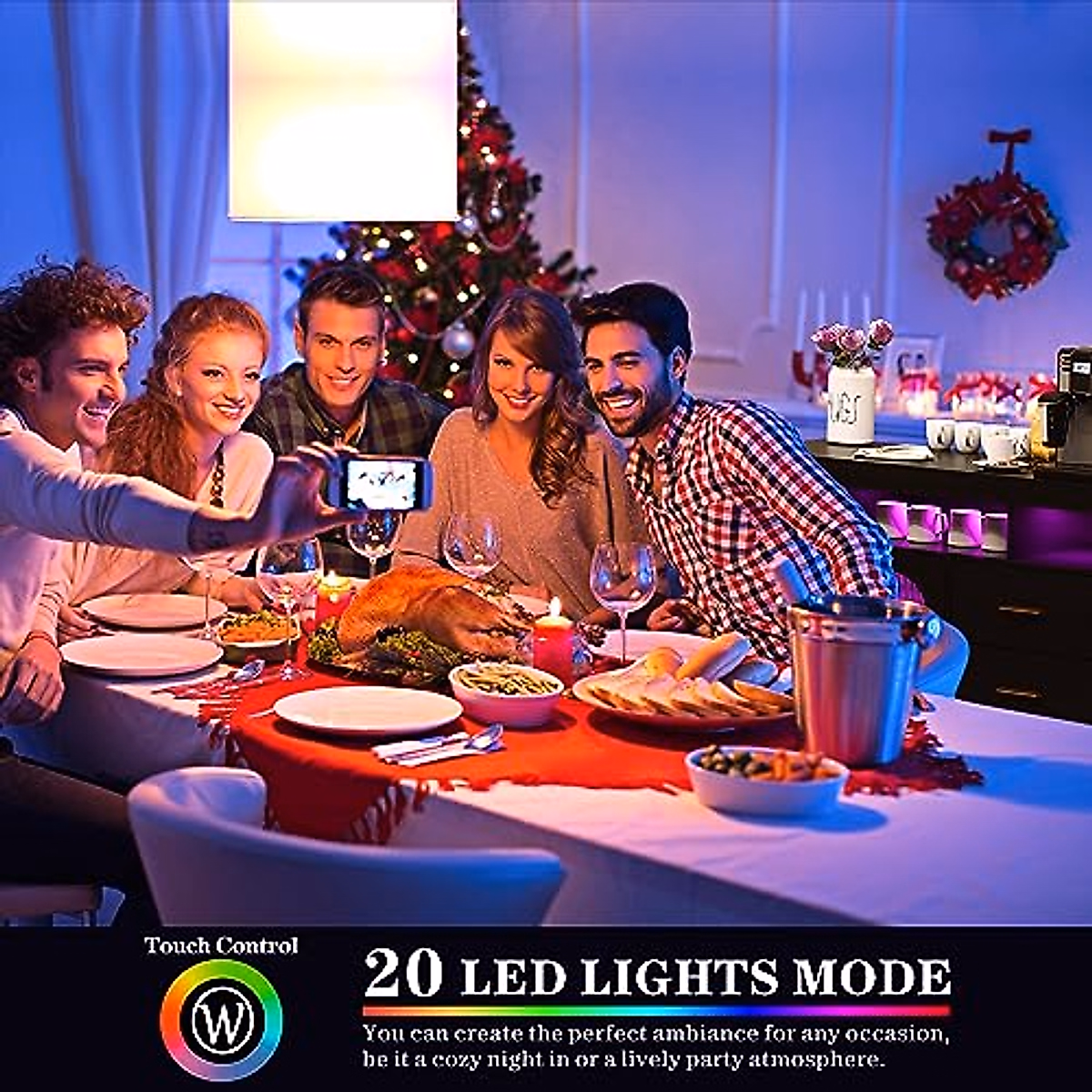 HWB RGB LED Coffee Bar Cabinet, Kitchen Storage Cabinet & Sideboard Buffet Cabinets Wood Coffee Bar Table with Shelf Capacity for Dinning Room,Living Room,Kitchen(Black)