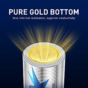 NECTIUM Superior Performance AAA Alkaline Pure-Gold-Bottom IoT Batteries (48 Count), Ultra Power, Long Lasting for IoT Devices and Smart Lock