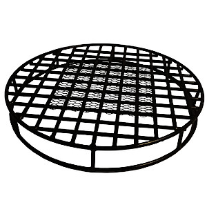 Simond Store Fire Pit Grate, 29.5-Inch Round Heavy-Duty Steel Firewood Grate with Ember Catcher, Legs & Support Ring for Outdoor Fire Pits, Camping, Picnic & Gatherings Black