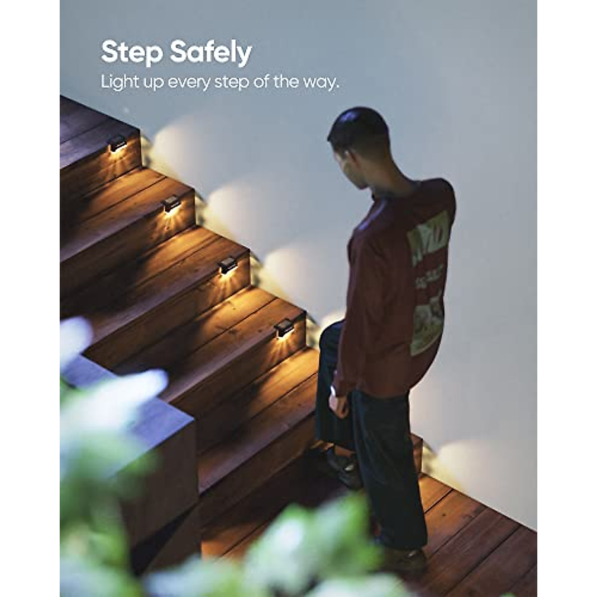 JACKYLED Solar Deck Lights Outdoor 16 Pack, Solar Step Lights Waterproof LED Solar Powered Outdoor Lights for Deck Stair Fence Railing Wall Garden Backyard