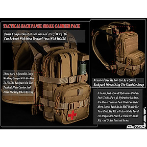 CLTAC Small Tactical Backpack MOLLE Hydration Pack Outdoor Water Bladder Carrier Pack for Vest with IFAK Med Pouch and 1.5L Bladder