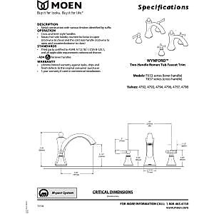 Moen T657 Wynford Two-Handle Non Diverter Roman Tub Faucet, Chrome