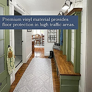 Carolina Creekhouse Scarlett FloorFlat | Decorative Vinyl Floor Covering | Lay Flat | Durable | No Curling Edges | Waterproof | Easy Clean | Wipeable | Eco-Friendly | 4’ x 6’ Mat | Blue