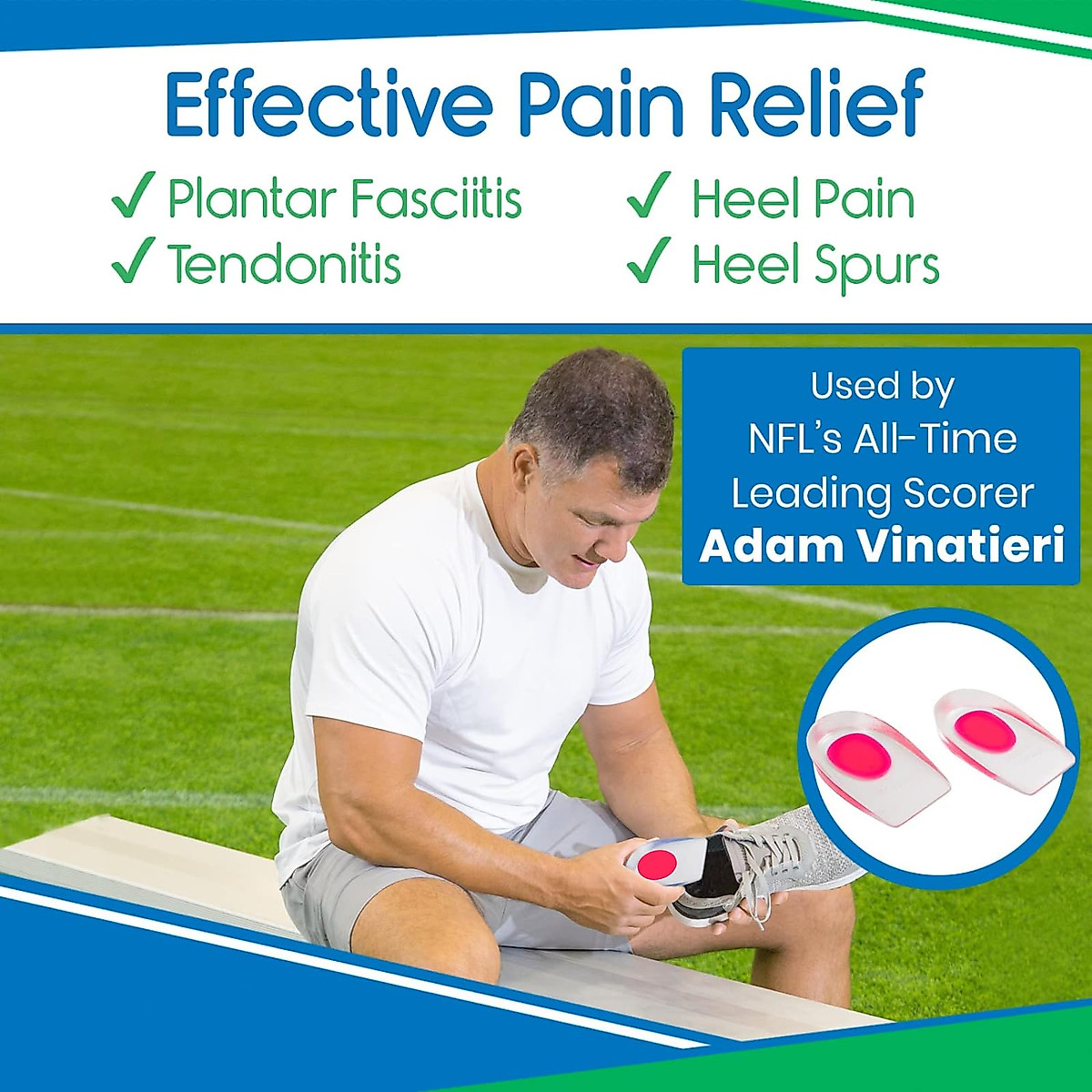 ViveSole Heel Cups for Heel Pain Relief (3 Pairs) - Gel Cushion Inserts for Heel Spur, Achilles Tendonitis, Plantar Fasciitis - Insole Pads for Shoes Women & Men - Silicone Supports, Shock Absorbing