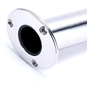 Amarine Made 4-Pack Heavy 316 Duty Stainless Steel Rod Holders with Drain, Flush Mount Fishing Rod Pole Holders, 30 Degree, 15degree, 90 Degree (15 Degree)