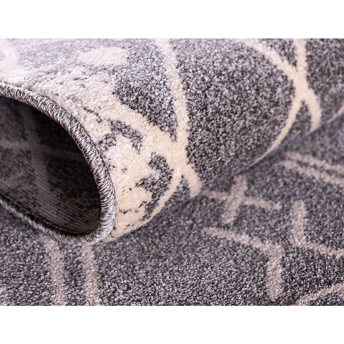 Unique Loom Fez Collection Tribal, Moroccan, Bohemian Area Rug, Runner 2' 0" x 6' 1", Gray/Beige