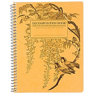 Decomposition Leafy Perch College Ruled Spiral Notebook - 9.75 x 7.5 Journal with 160 Lined Pages - 100% Recycled Paper - Notebooks for School Supplies, Home & Office - Made in USA