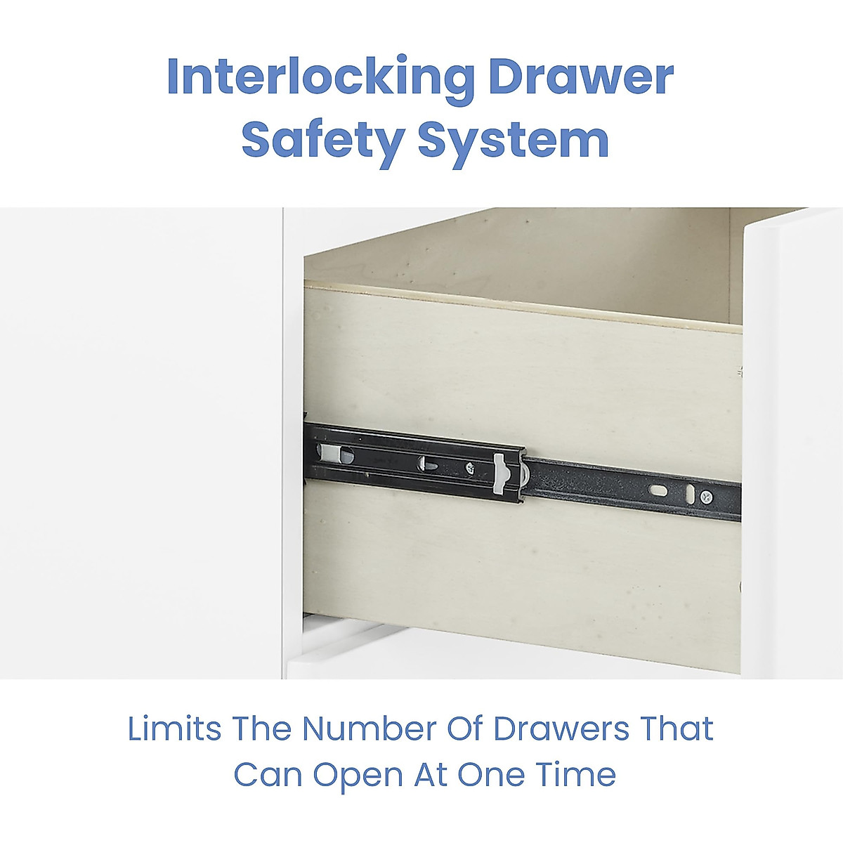 Delta Children Bentley Six Drawer Dresser, White, 49" width x 19" depth x 33.50" height