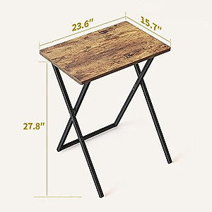CubiCubi Folding Desk, 23.62 inch Small Computer Desk, Writing Desk, Space Saving Foldable Table for Small Spaces, Rustic Brown