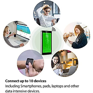 GlocalMe G4 Pro 4G LTE Mobile Hotspot Router, with US 8GB & Global 1.1GB Data, 5” Touch Screen LCD Display Portable WiFi Hotspot for Travel, No Contract, SIMFREE, High Speed Pocket WiFi Device (Black)